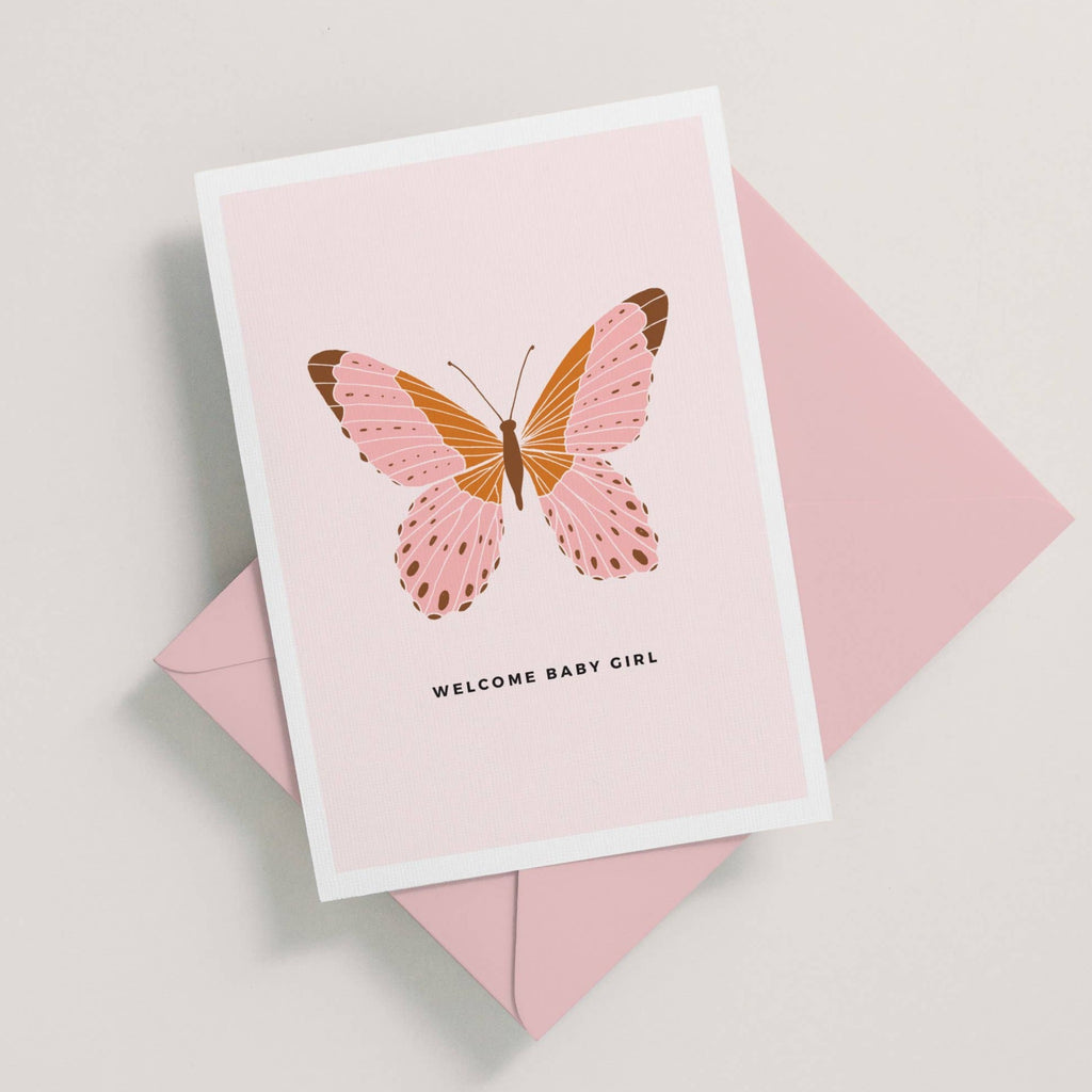 'Welcome Baby Girl' Butterfly Card – Manitou Candle Co.